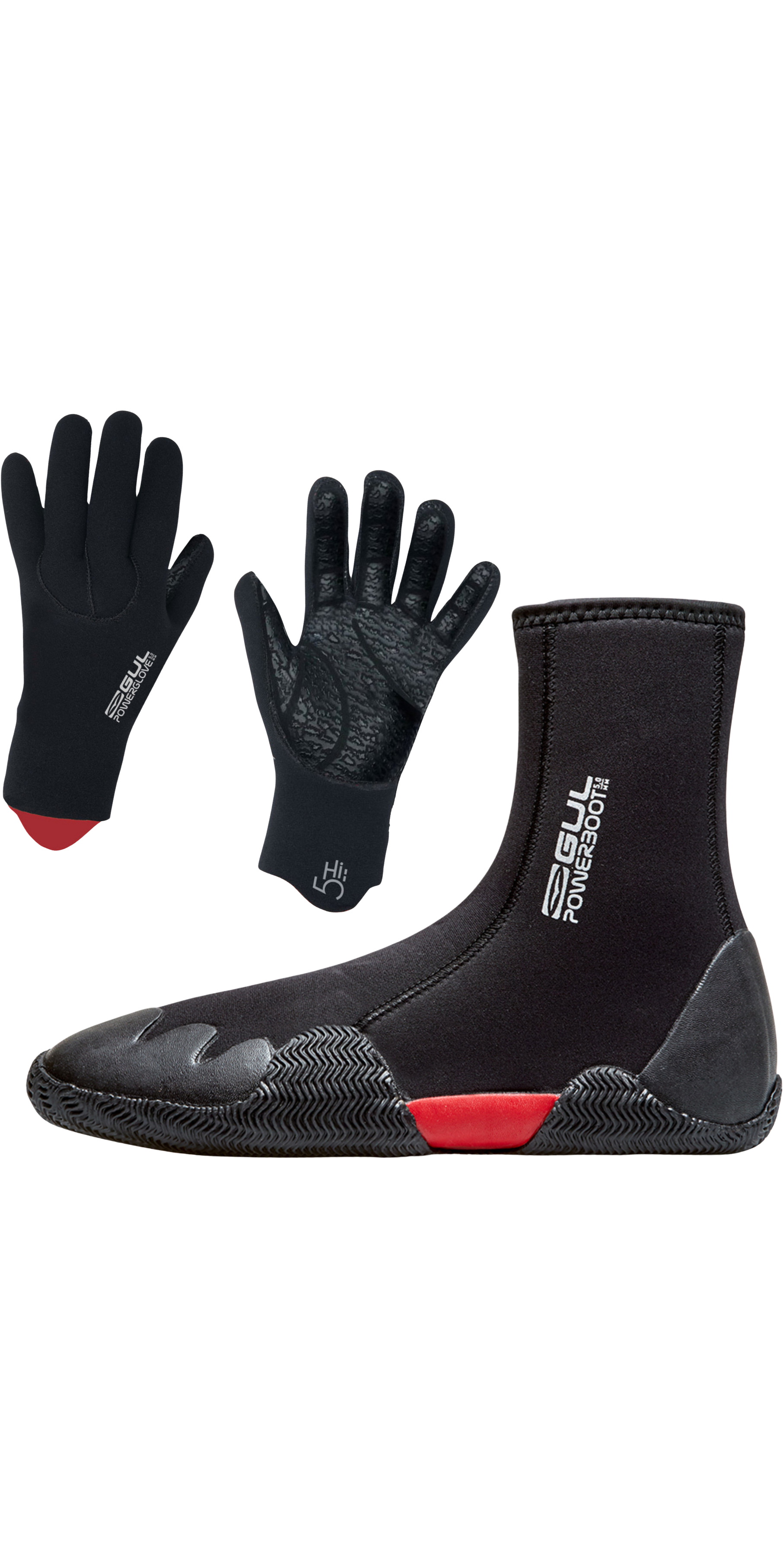 2025 Gul 5mm Round Toe Power Boot & Power Glove Bundle BO1306-B8 - Black - Wetsuits | Wetsuit Outlet